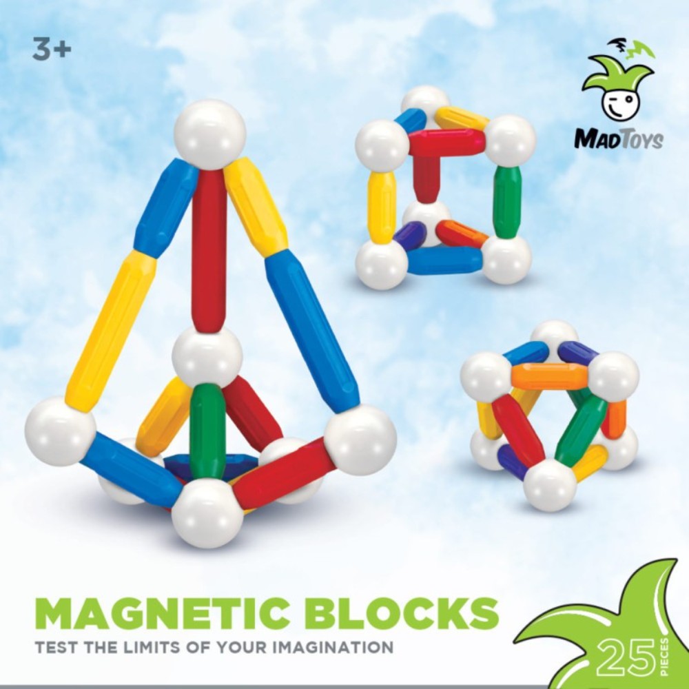 Magnetic Blocks 25 Pieces - Kidztopia