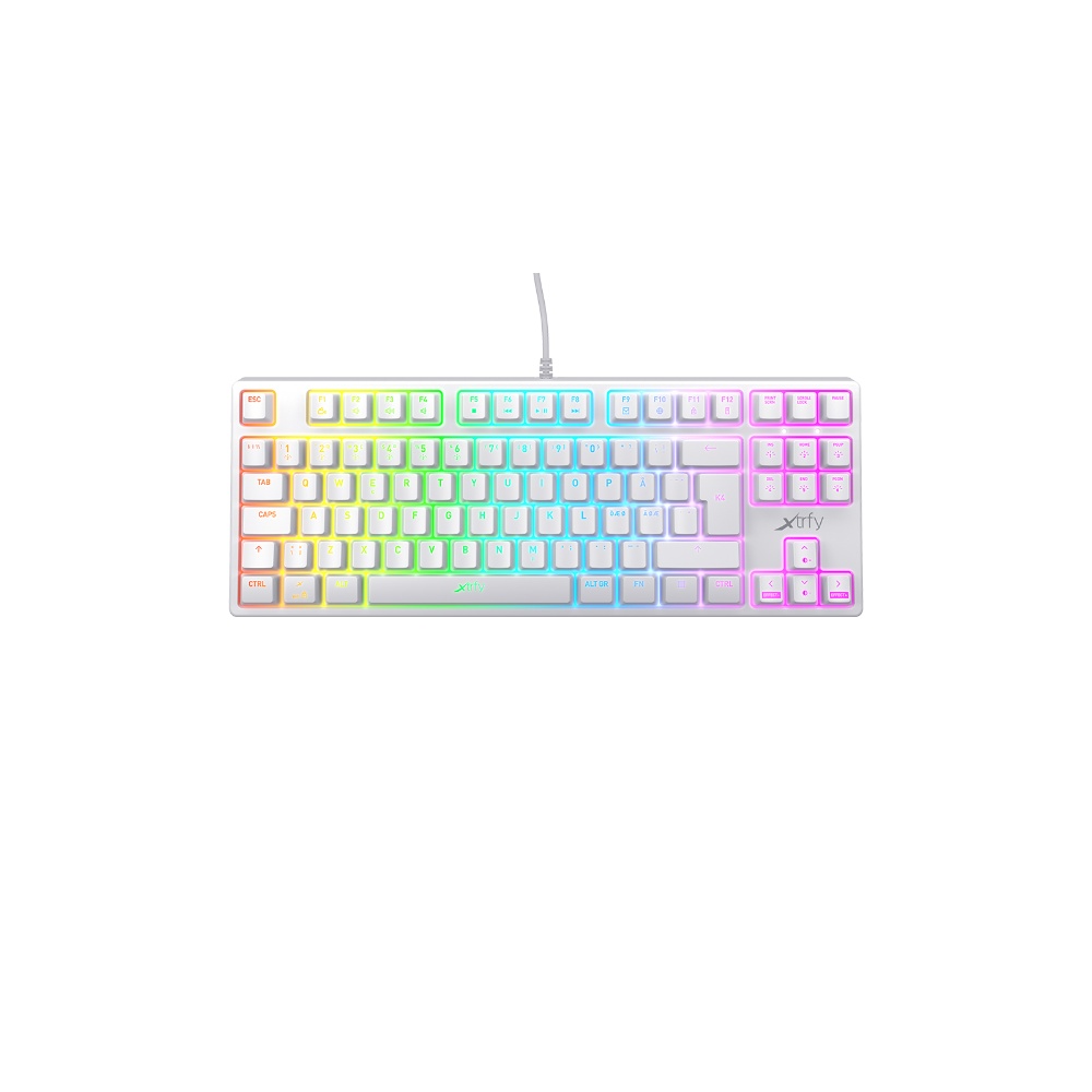 XTRFY K4 RGB TKL Mechanical Gaming Keyboard (White) - Kidztopia