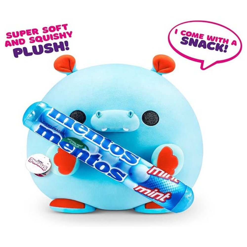 Snackles Medium – Hippo holding PLUSH Me – Kidztopia